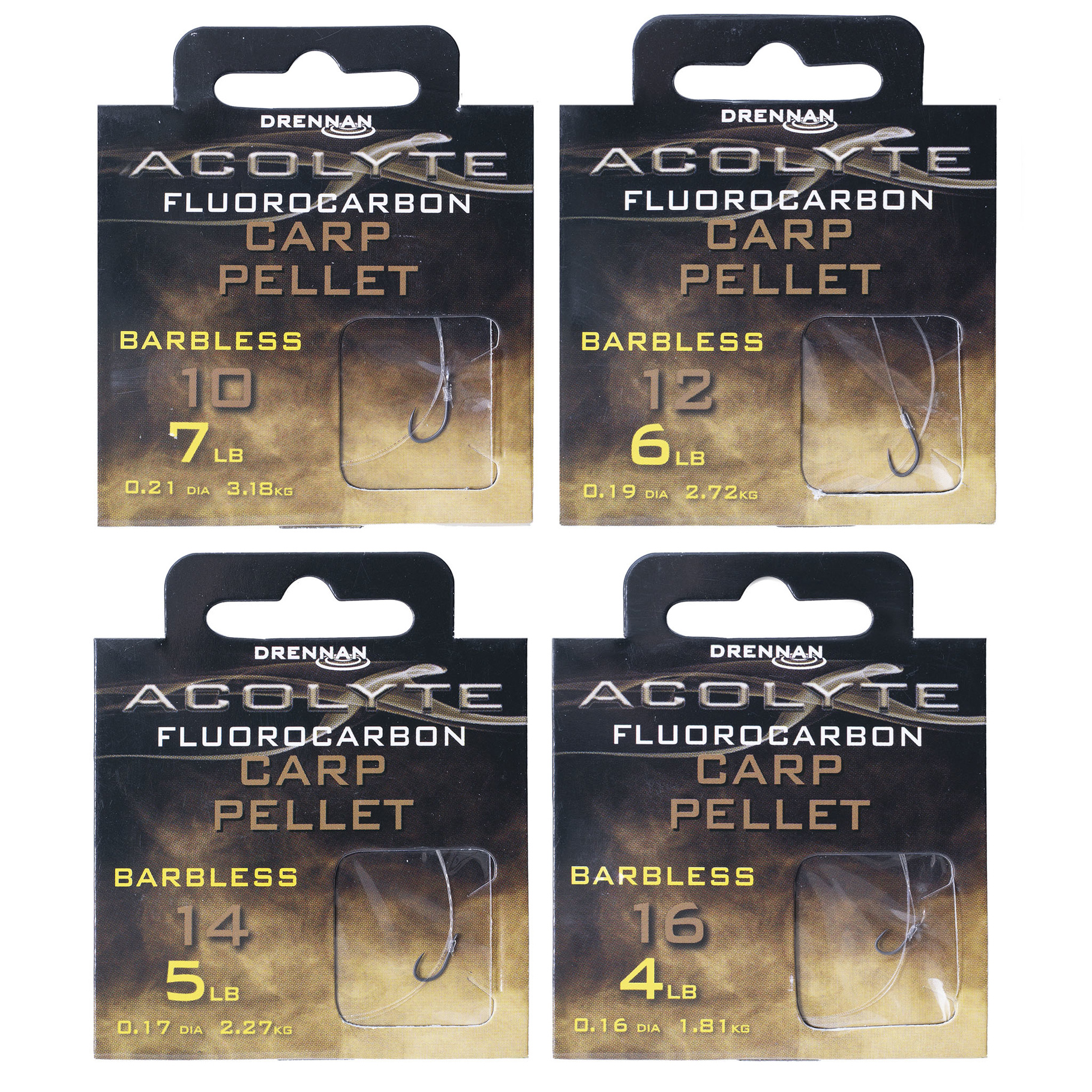 Drennan Acolyte Carp Pellet Fluorocarbon Hooks To Nylon • NEXT DAY DELIVERY • TT