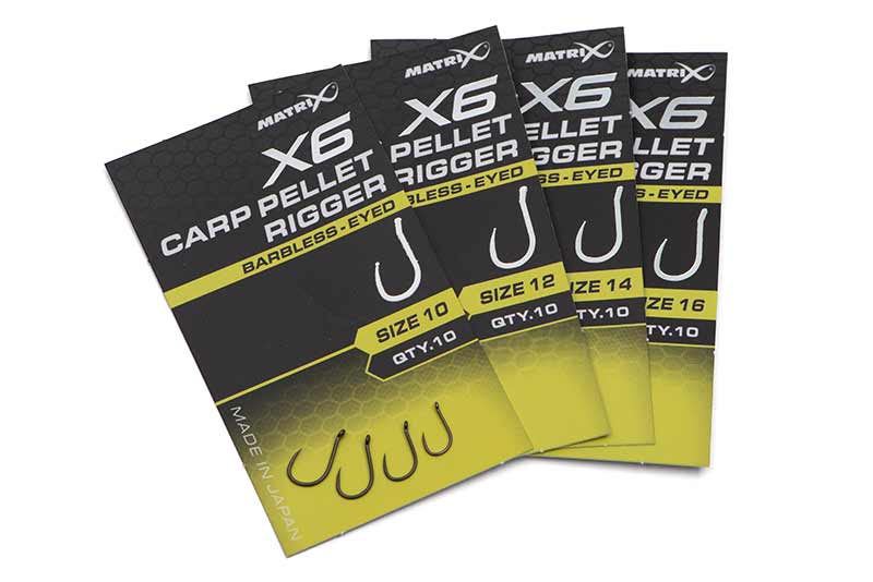 Matrix X6 Carp Pellet Rigger Barbless Eyed Hooks • NEXT DAY DELIVERY • TT