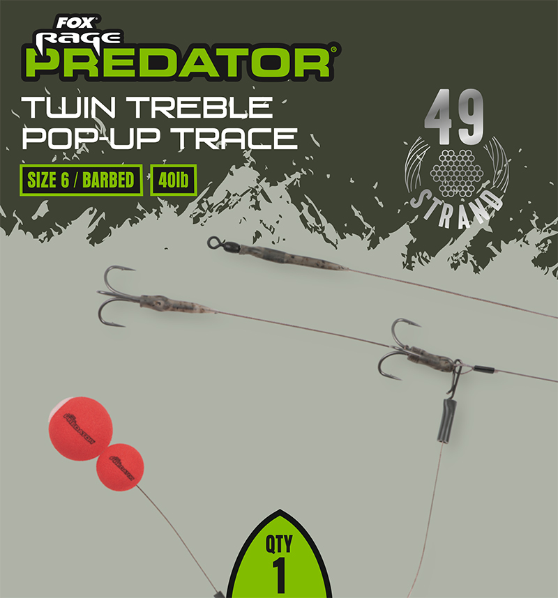 Fox Rage Twin Treble Pop-Up Trace • NEXT DAY DELIVERY • TT