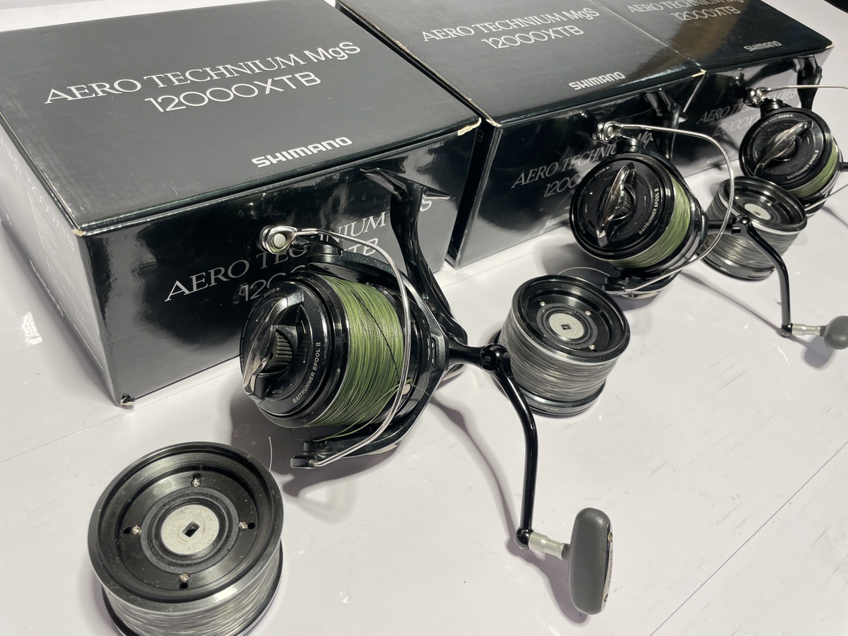 3x Shimano Aero Technium MGS 12000 XTB With Spare Spools - PRE LOVED • NEXT DAY DELIVERY • TT