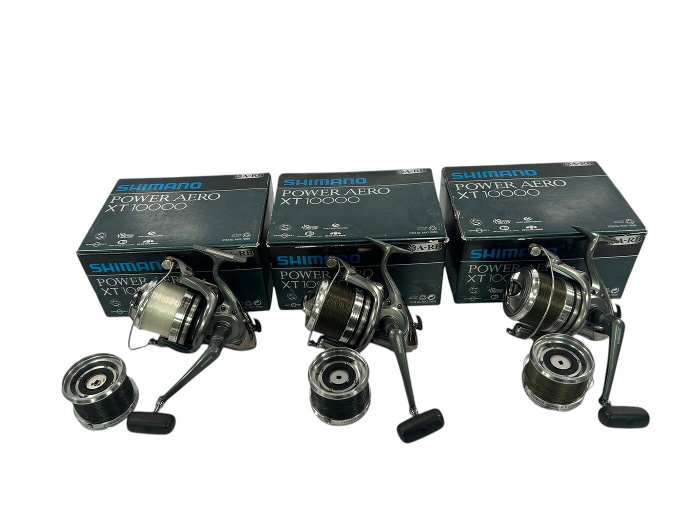 3x Shimano Power Aero XT 10000 With Spare Spools In Boxes - PRE LOVED ...
