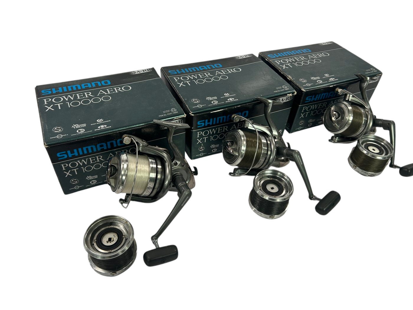3x Shimano Power Aero XT 10000 With Spare Spools In Boxes - PRE LOVED ...